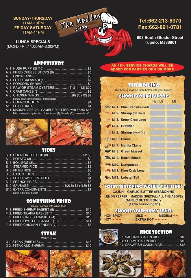 The Madden Crab (boil Seafood House) – Tupelo, MS – Eating Out With ...