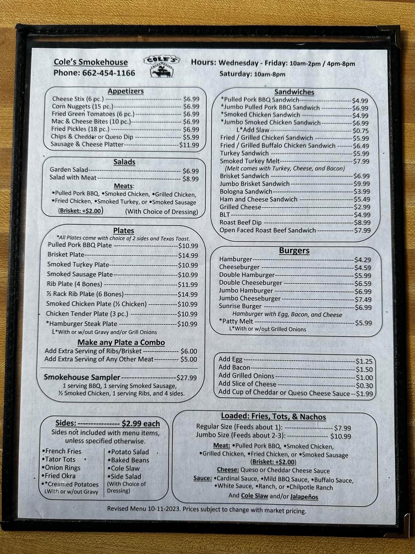 Cole’s Smokehouse – Belmont, MS – Eating Out With Jeff Jones