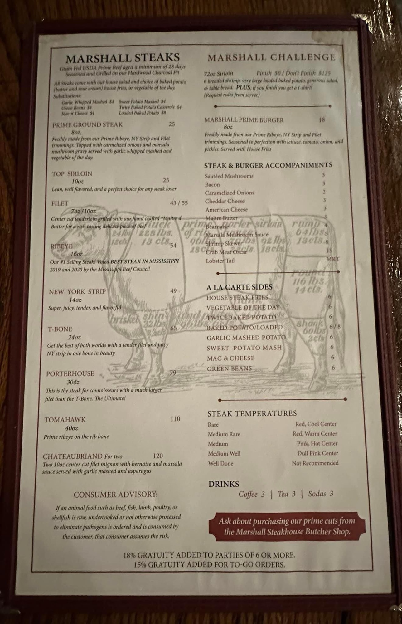 Marshall Steakhouse – Holly Springs, MS – Eating Out With Jeff Jones